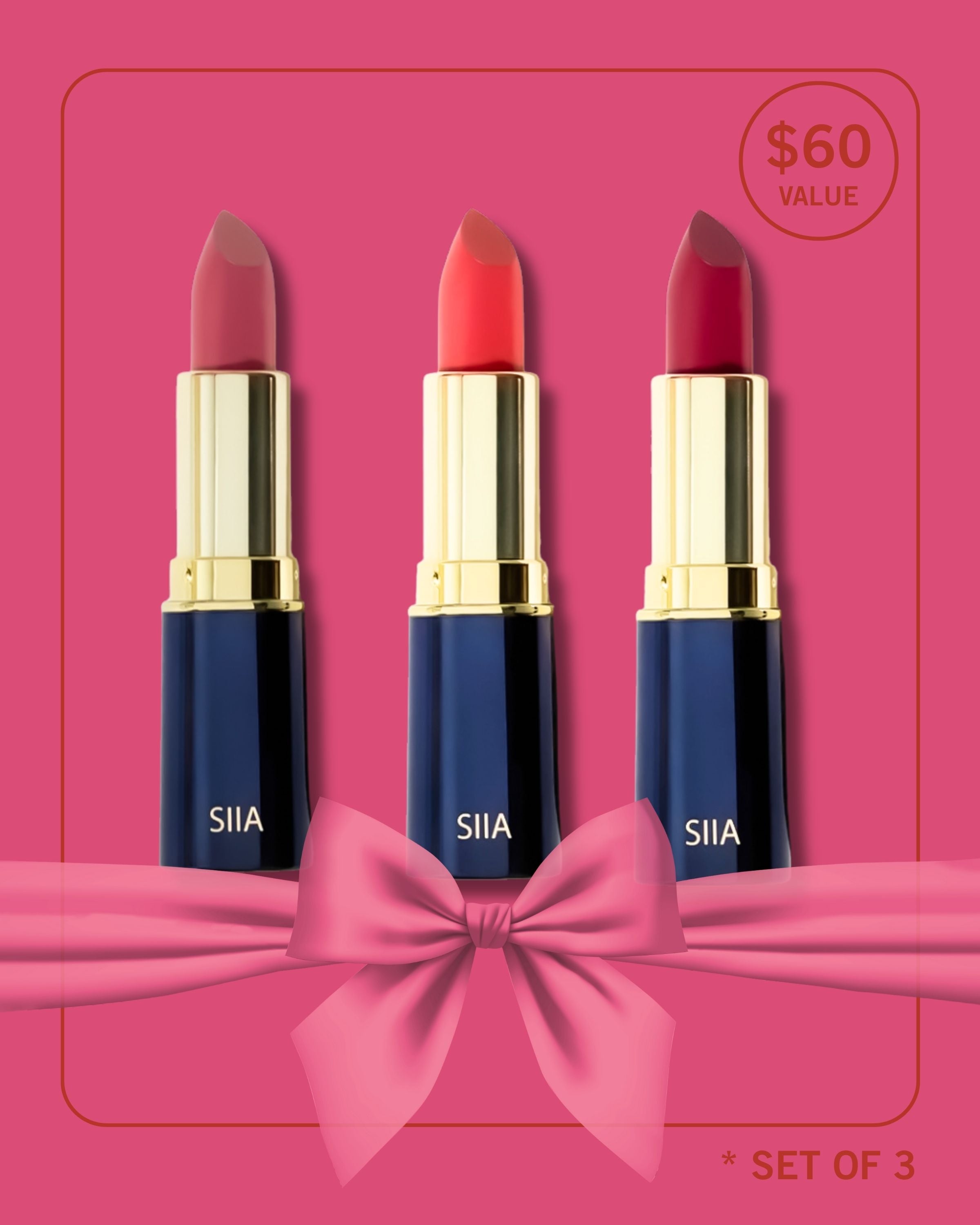 3-Pc. Lipstick Pink Passion Trio – Siia Cosmetics